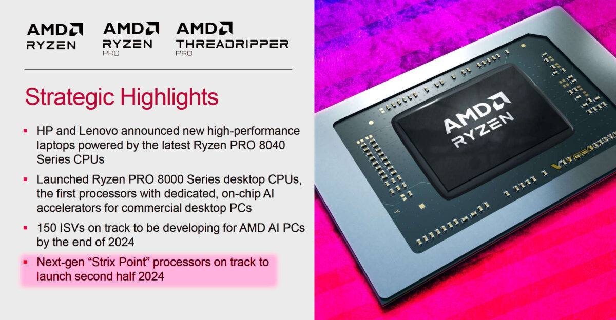 AMD, 2024년 1분기 실적 발표, 스트릭스 포인트는 하반기에 - 컴퓨터 / 하드웨어 - 기글하드웨어
