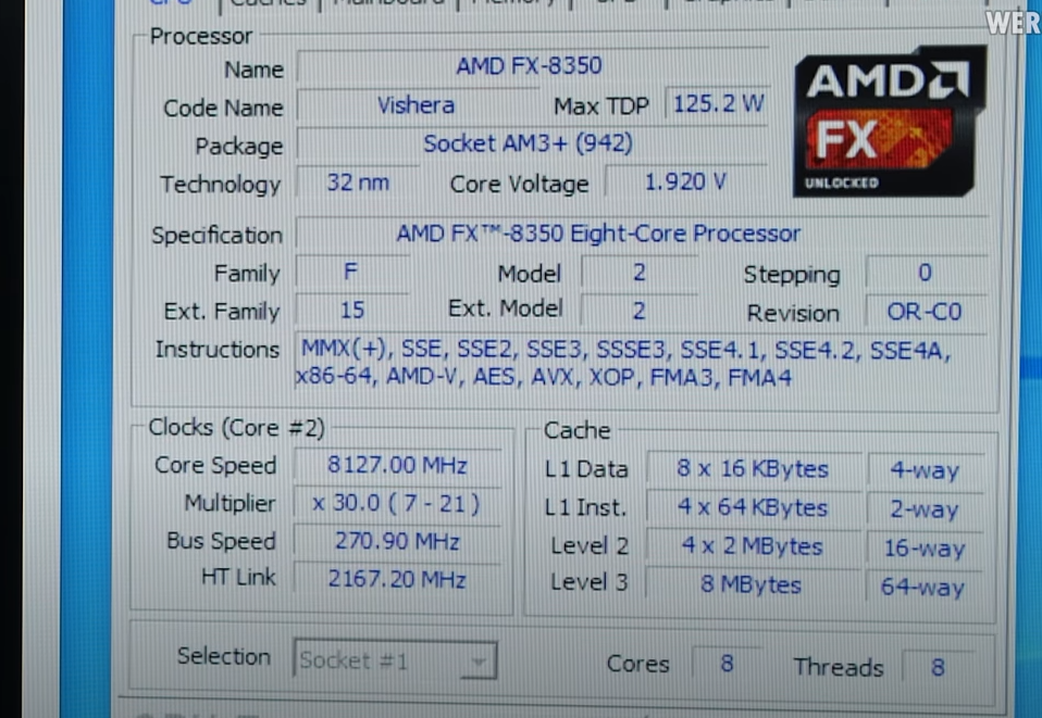 AMD FX-8350을 8.1GHz로 오버클럭에 성공. 성능은 별로 - 컴퓨터 / 하드웨어 - 기글하드웨어