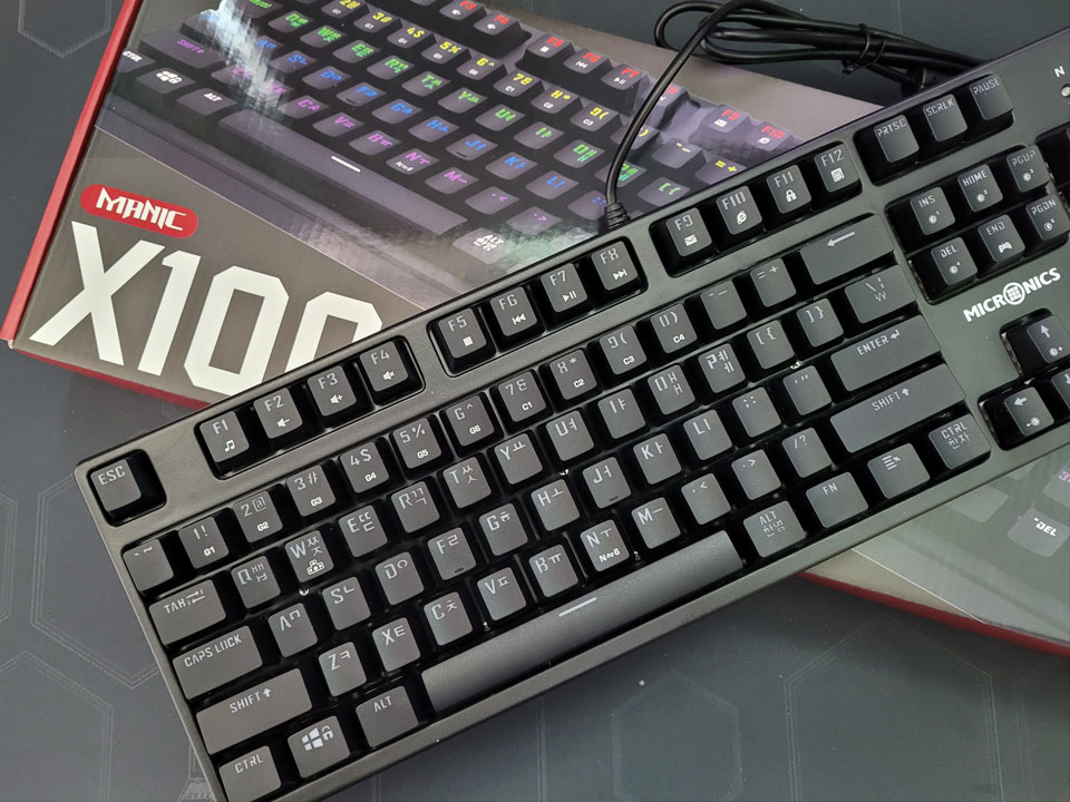 기계식 게이밍 키보드 입문자들을 위한 마이크로닉스의 가성비 키보드 MANIC X100 - 홍보 / 필테 - 기글하드웨어
